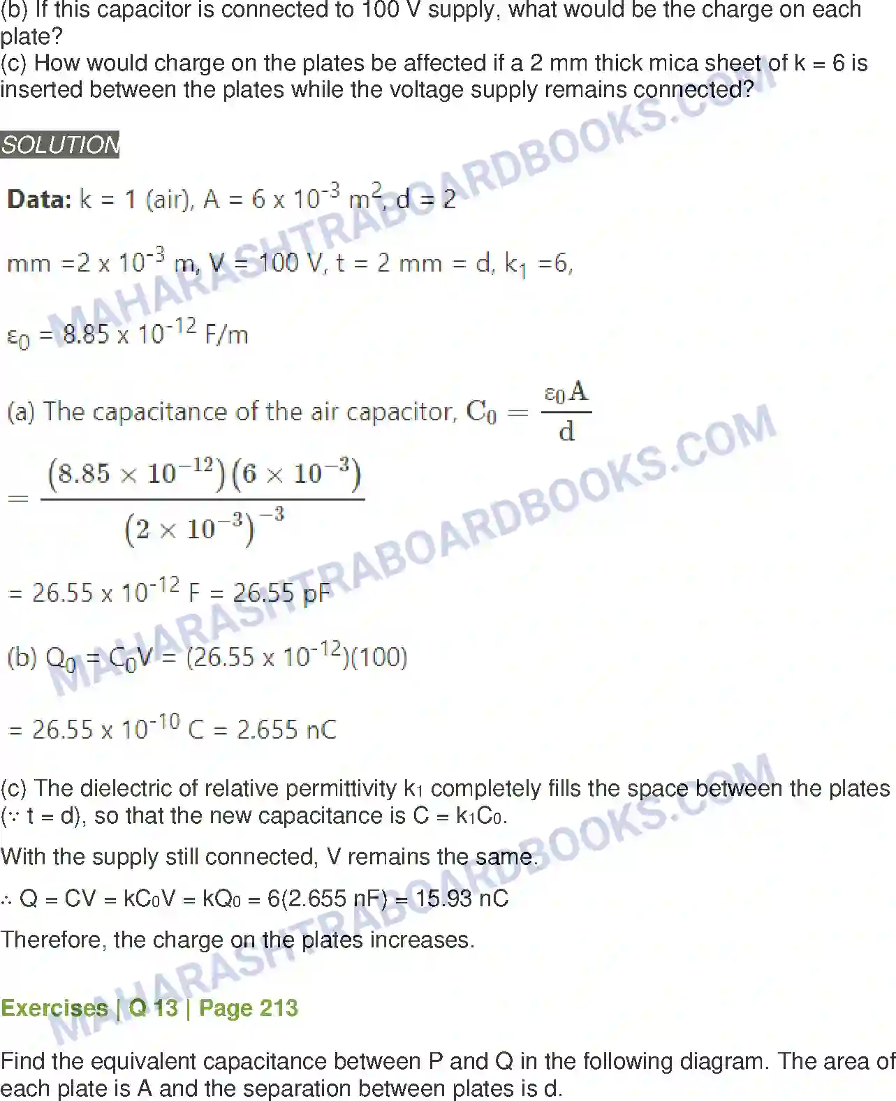 MSBSHSE solution for Class 12 Physics Electrostatics MSBSHSE solution for Class 12 Physics Electrostatics