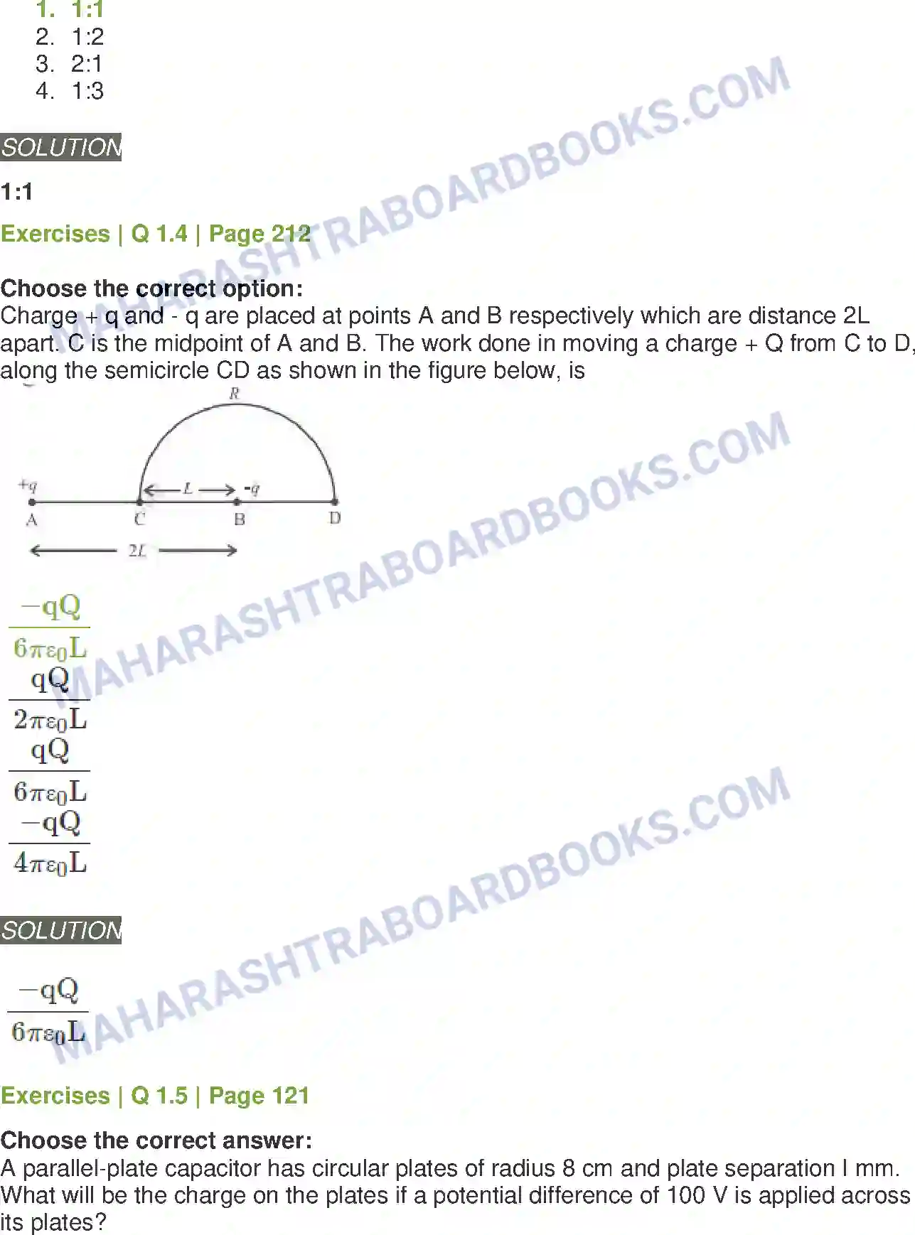 MSBSHSE solution for Class 12 Physics Electrostatics MSBSHSE solution for Class 12 Physics Electrostatics